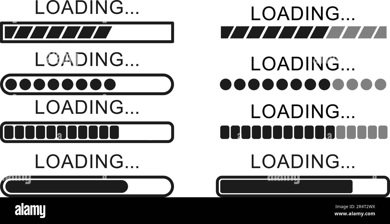 Set of loading bar icons. Modern flat design. Vector illustration Stock ...