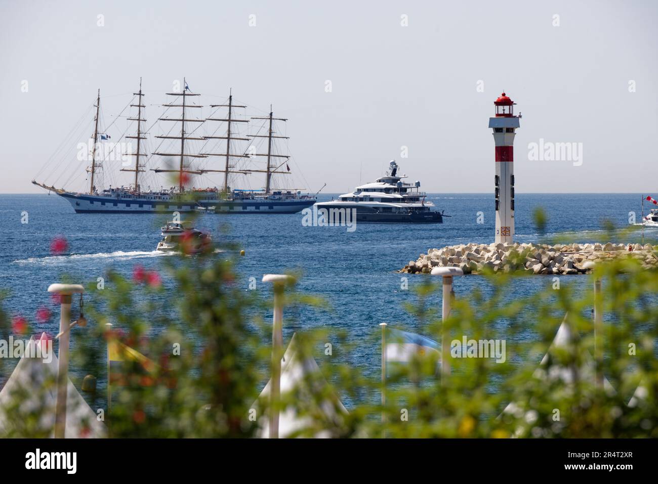 Cannes, France. 27th May, 2023. The Royal Clipper, a 134 meter long ...