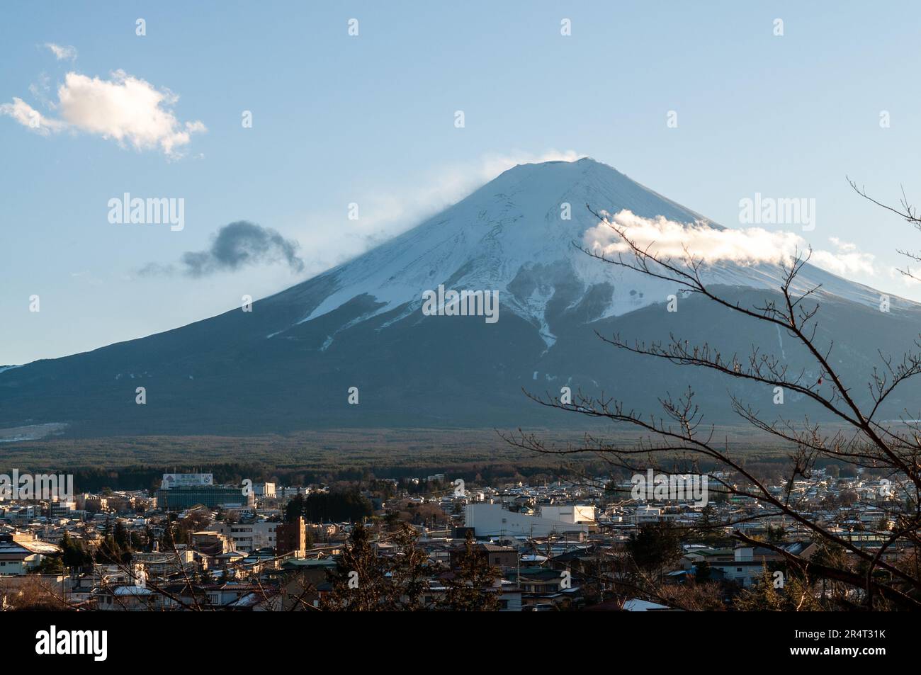 Shimoyoshida, Japan - December 27, 2019. Looking onto Mount Fuji from ...