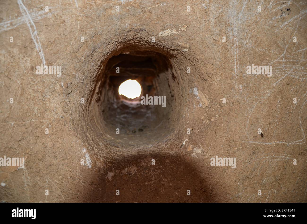 Internal view of firing holes at the historical Al Zubarah fort in ...