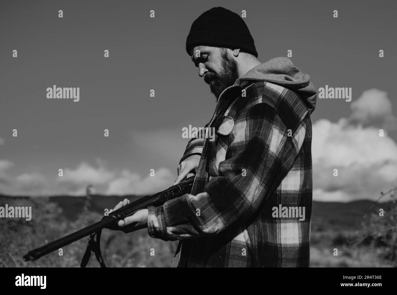 Hunter spend leisure hunting. Hunting equipment for professionals ...