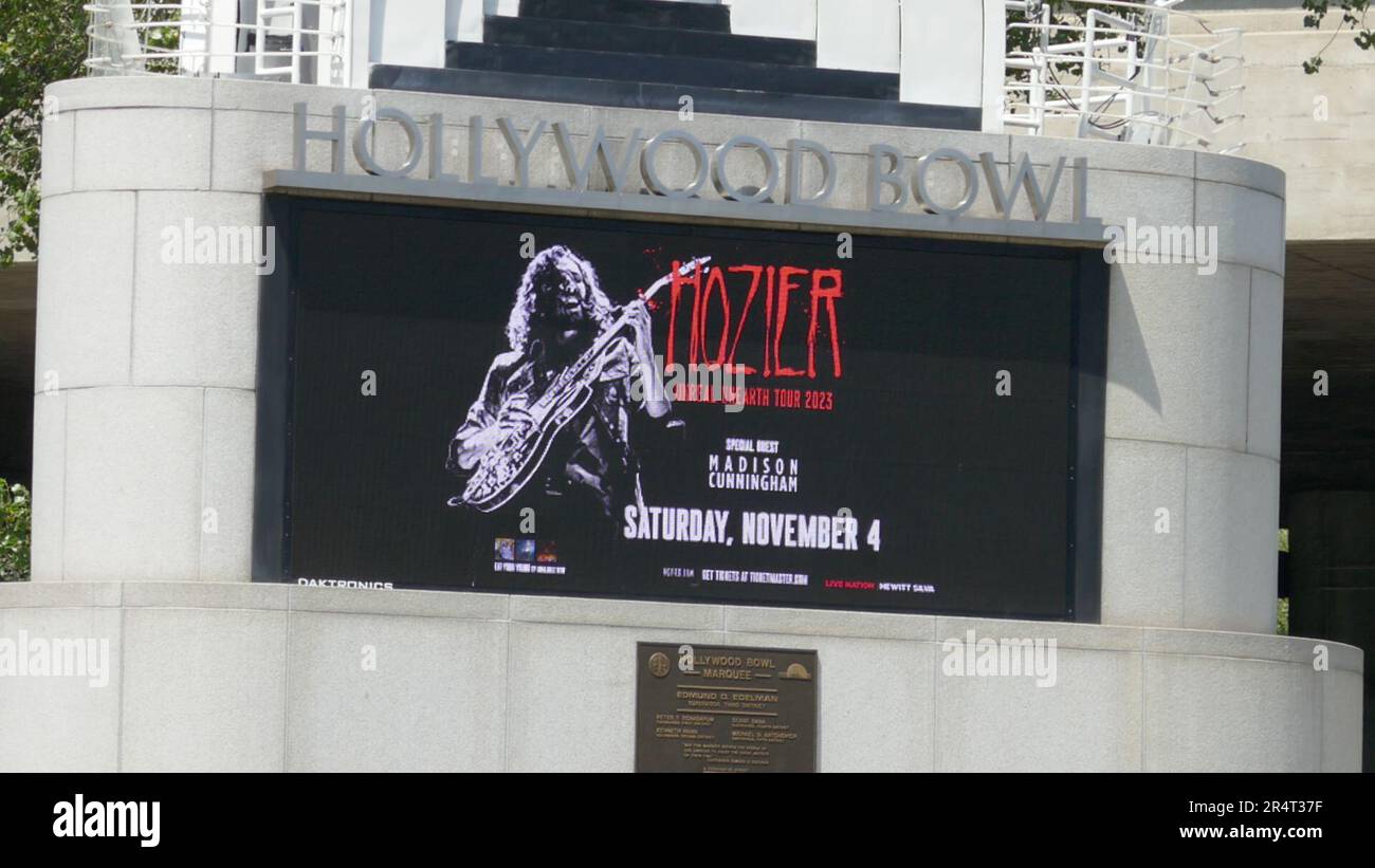 Los Angeles, California, USA 27th May 2023 Hozier Concert Marquee at The Hollywood Bowl on May ...