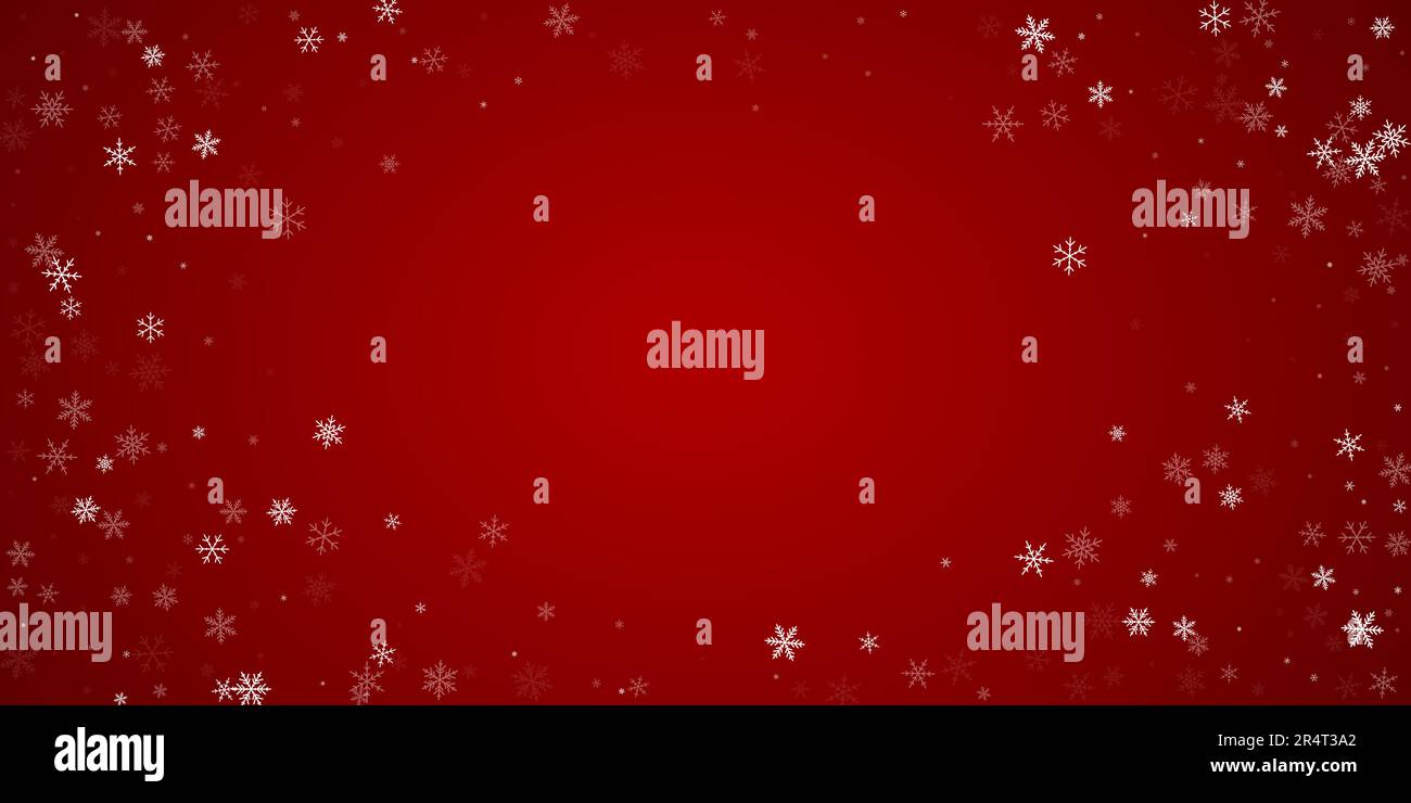 Snowy christmas background. Subtle flying snow flakes and stars on ...