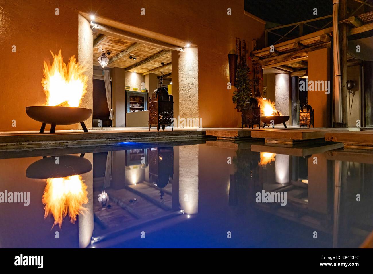 Central courtyard at Onguma The Fort, Onguma Game Reserve, Namibia ...