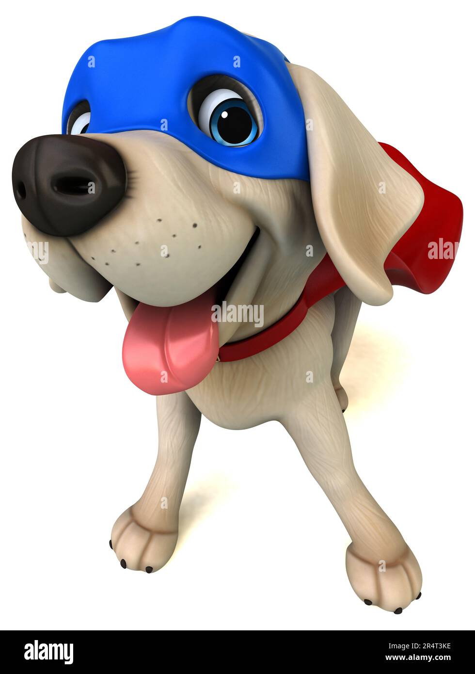 Fun 3D cartoon super white Labrador retriever Stock Photo - Alamy