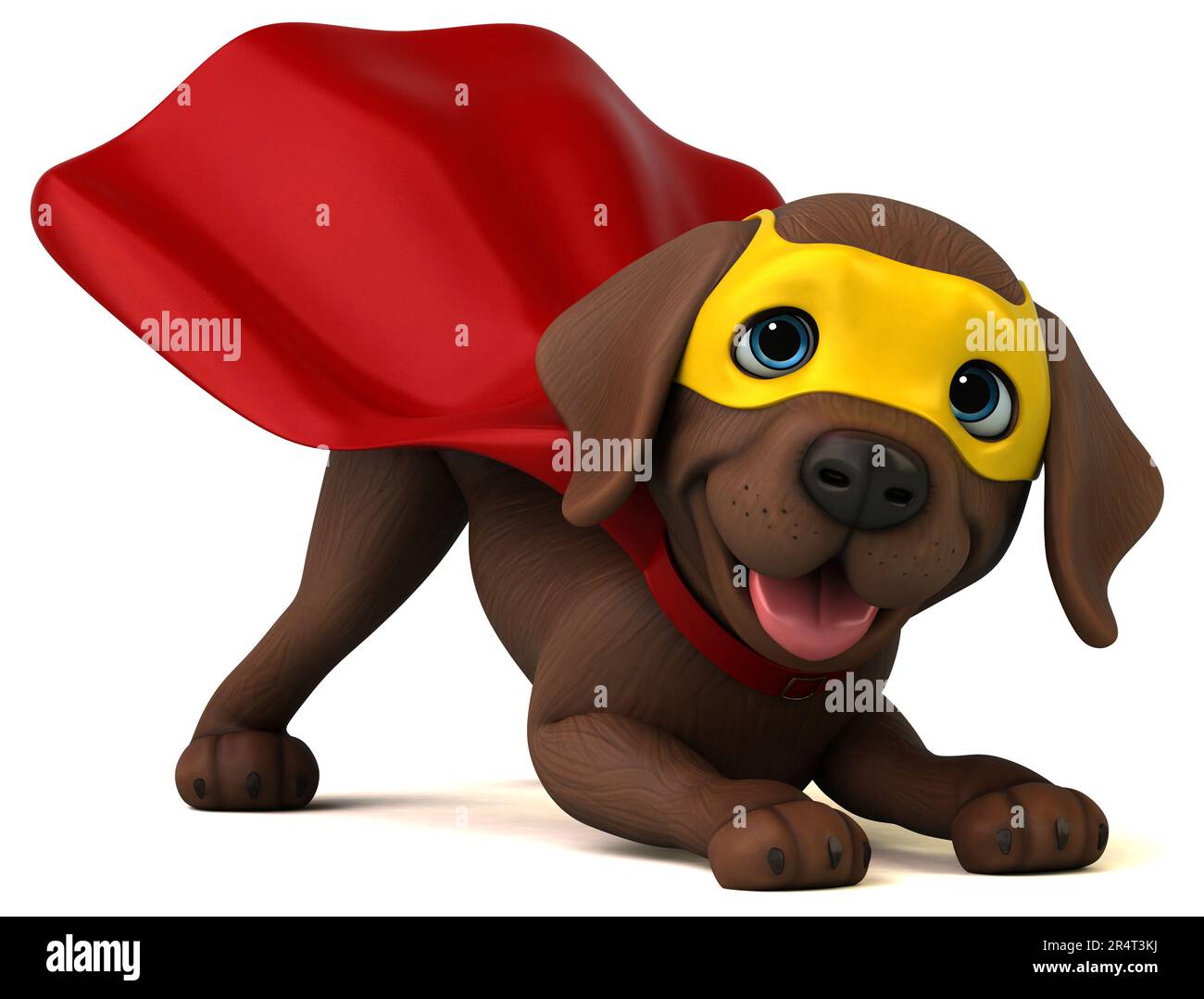 Fun 3D cartoon super white Labrador retriever Stock Photo - Alamy