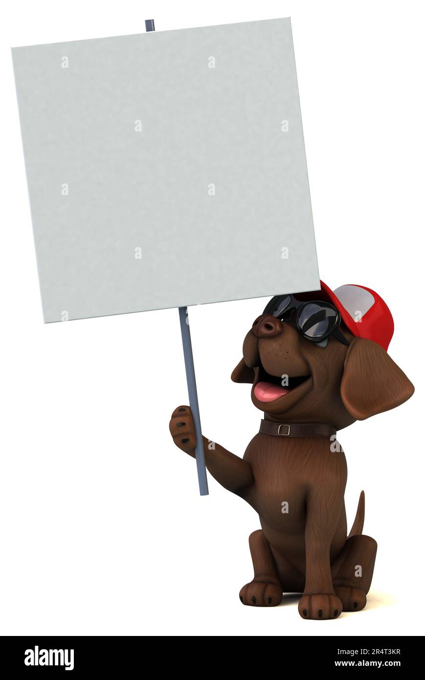 Fun 3D cartoon white Labrador retriever Stock Photo - Alamy