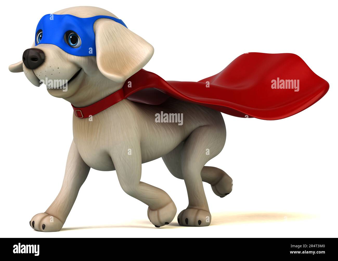 Fun 3D cartoon super white Labrador retriever Stock Photo - Alamy