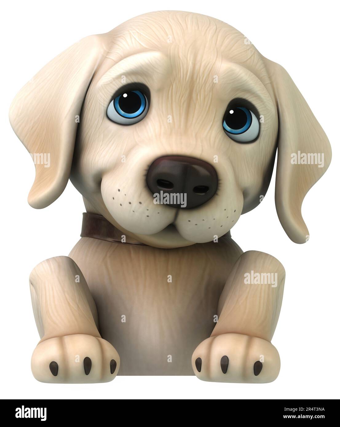 Fun 3D cartoon white Labrador retriever Stock Photo - Alamy