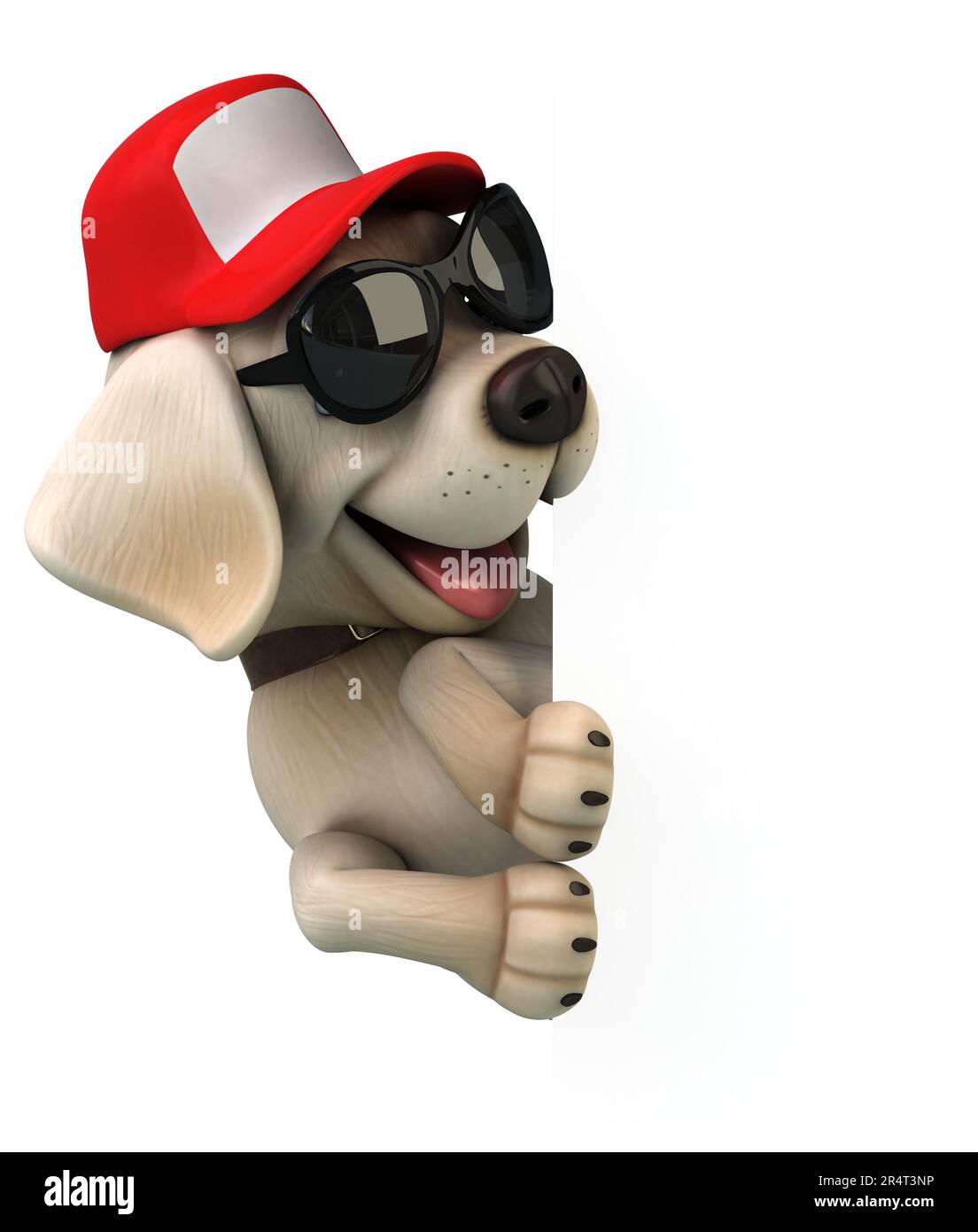 Fun 3D cartoon white Labrador retriever Stock Photo - Alamy