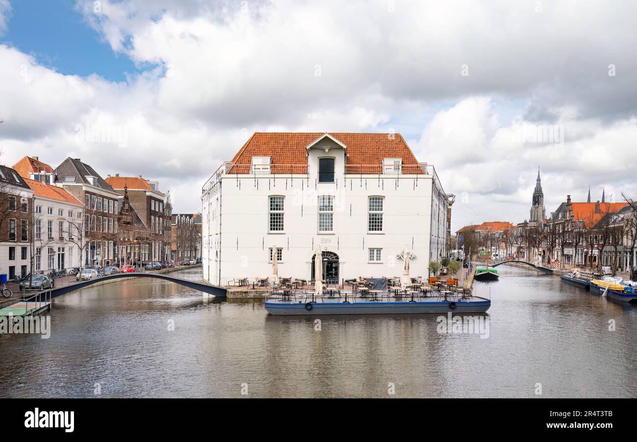 Delft, Netherlands - Two pedestrian bridges at former arsenal building ...