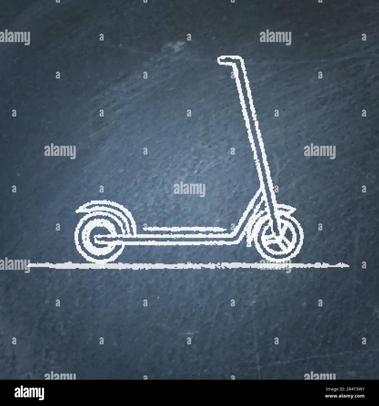 Vector chalk sketch of kick scooter on blackboard Stock Vector Image ...