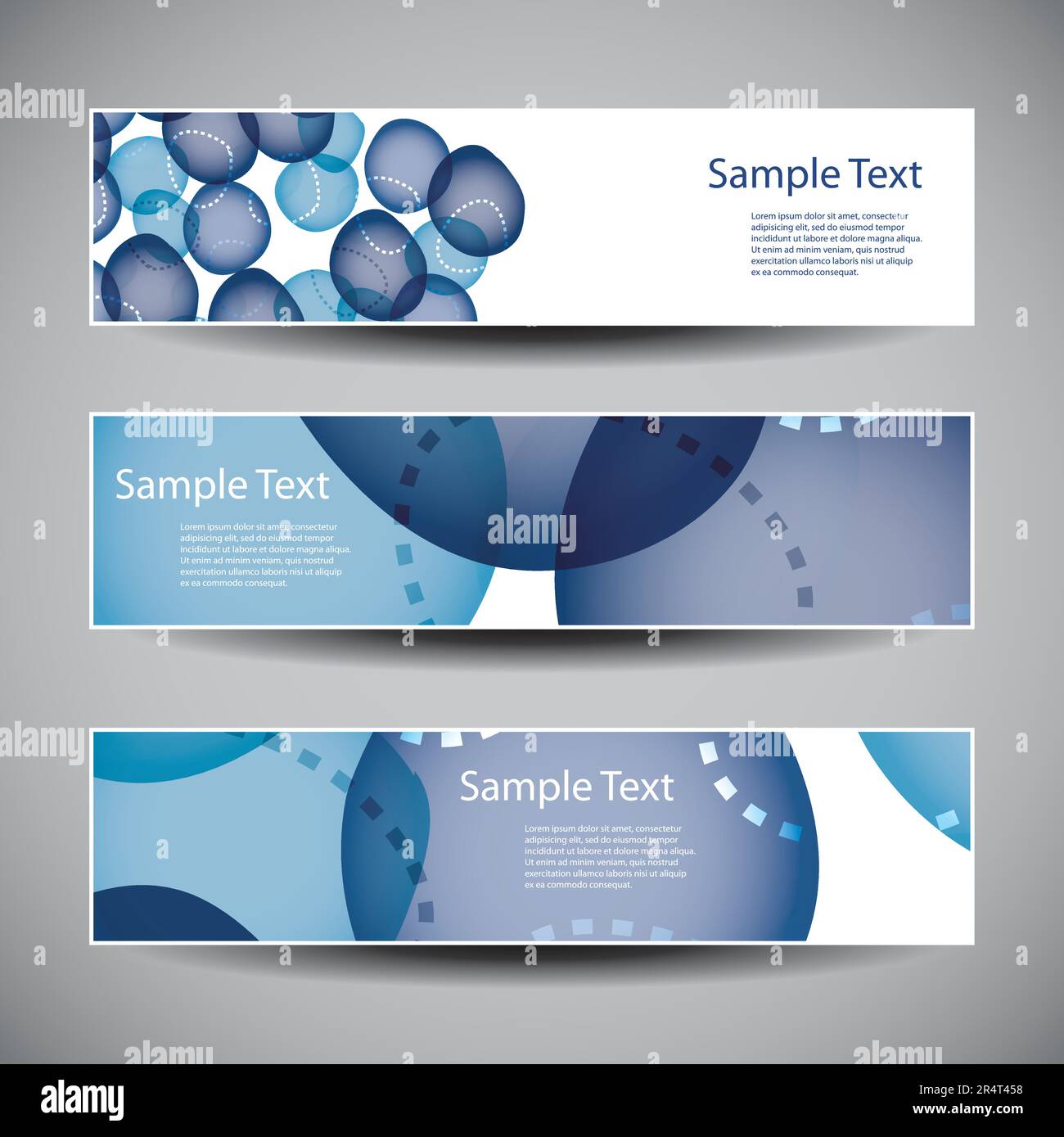 Banner or Header Designs with Abstract Blue Bubbly Pattern Stock Vector ...