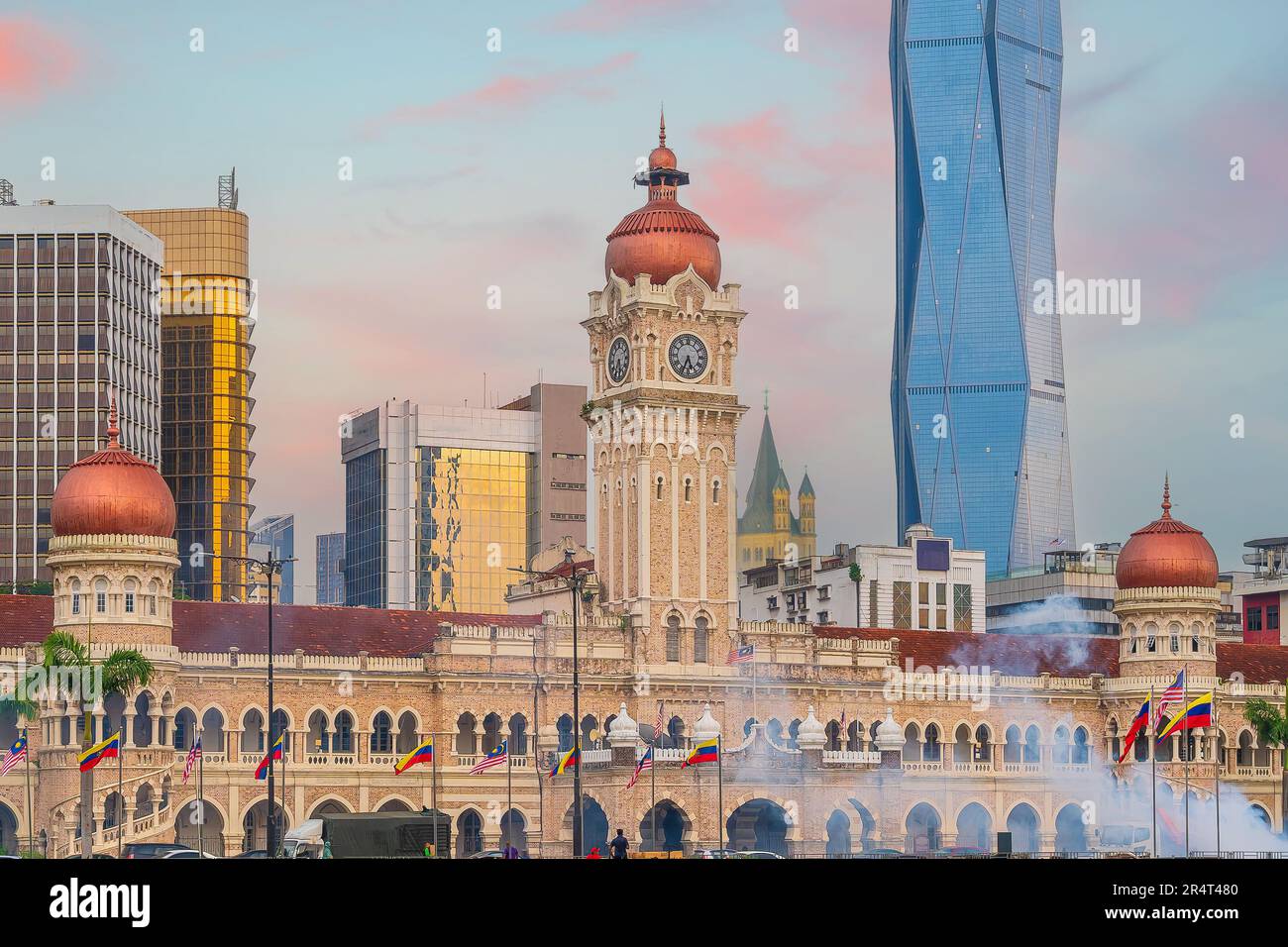 Downtown Kuala Lumpur city skyline at Merdeka Square, cityscape of ...