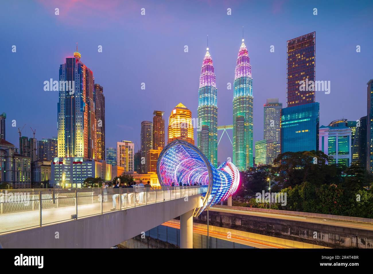Downtown Kuala Lumpur city skyline, cityscape of Malaysia at twilight ...