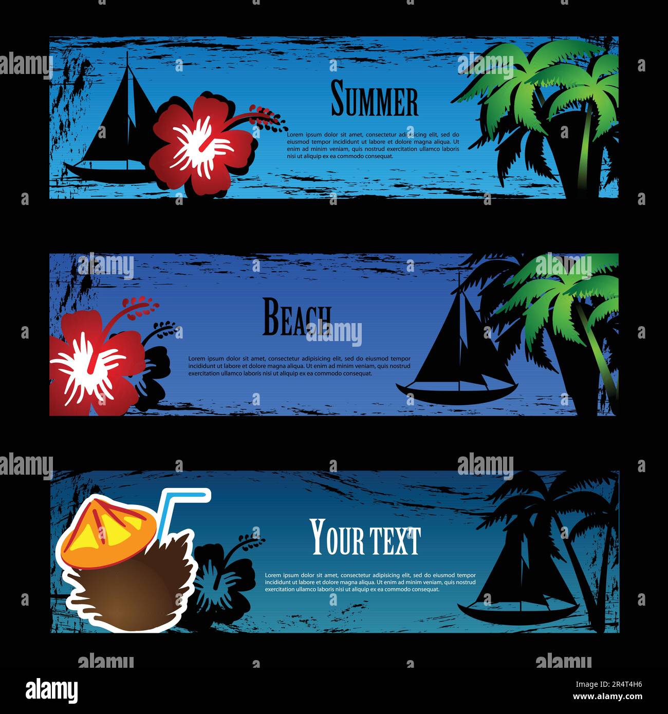Summer Beach Banners Set Stock Vector Image & Art - Alamy