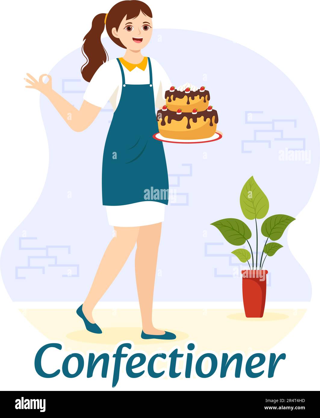 Baker in bakery hand Stock Vector Images - Alamy