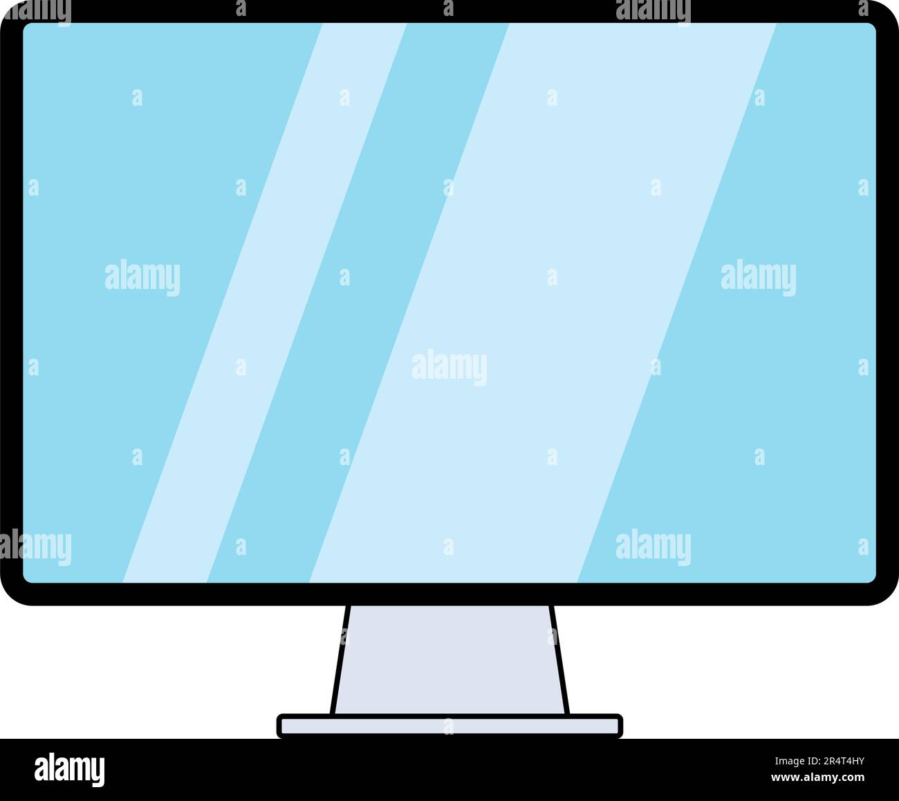 Monitor with blank screen. Icon. Cartoon. Vector illustration. Isolated ...