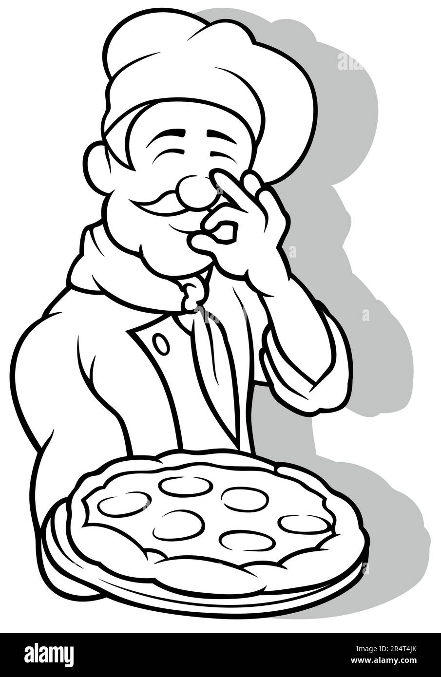 Pizzeria pizza making delivery Black and White Stock Photos & Images ...