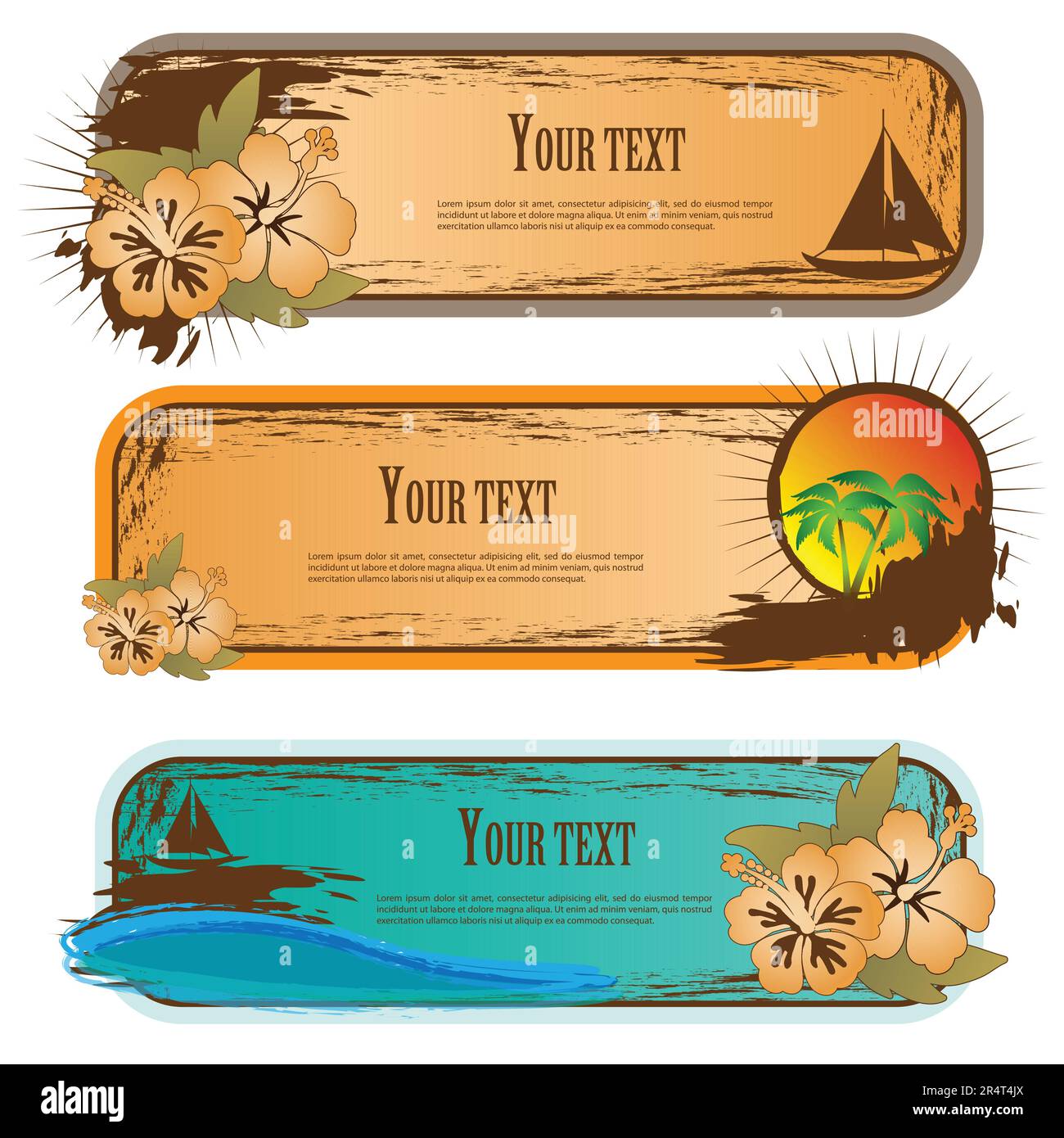 Summer Beach Banners Set Stock Vector Image & Art - Alamy