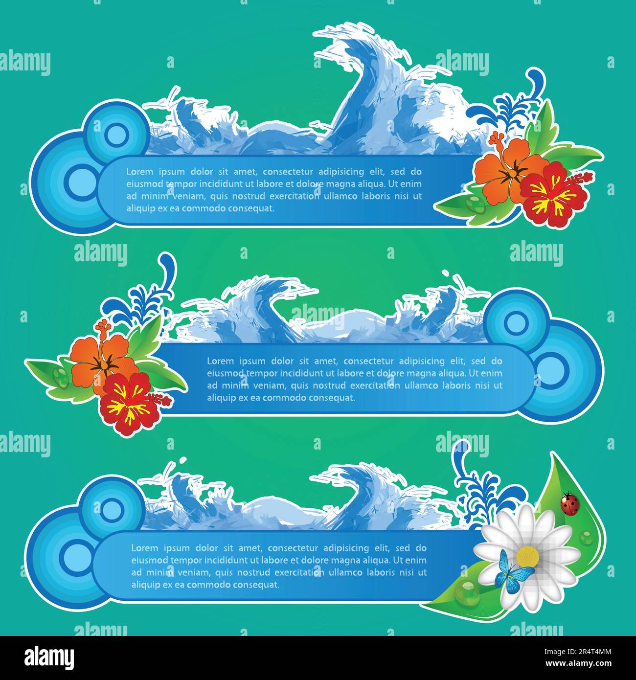 Summer Beach Banners Set Stock Vector Image & Art - Alamy