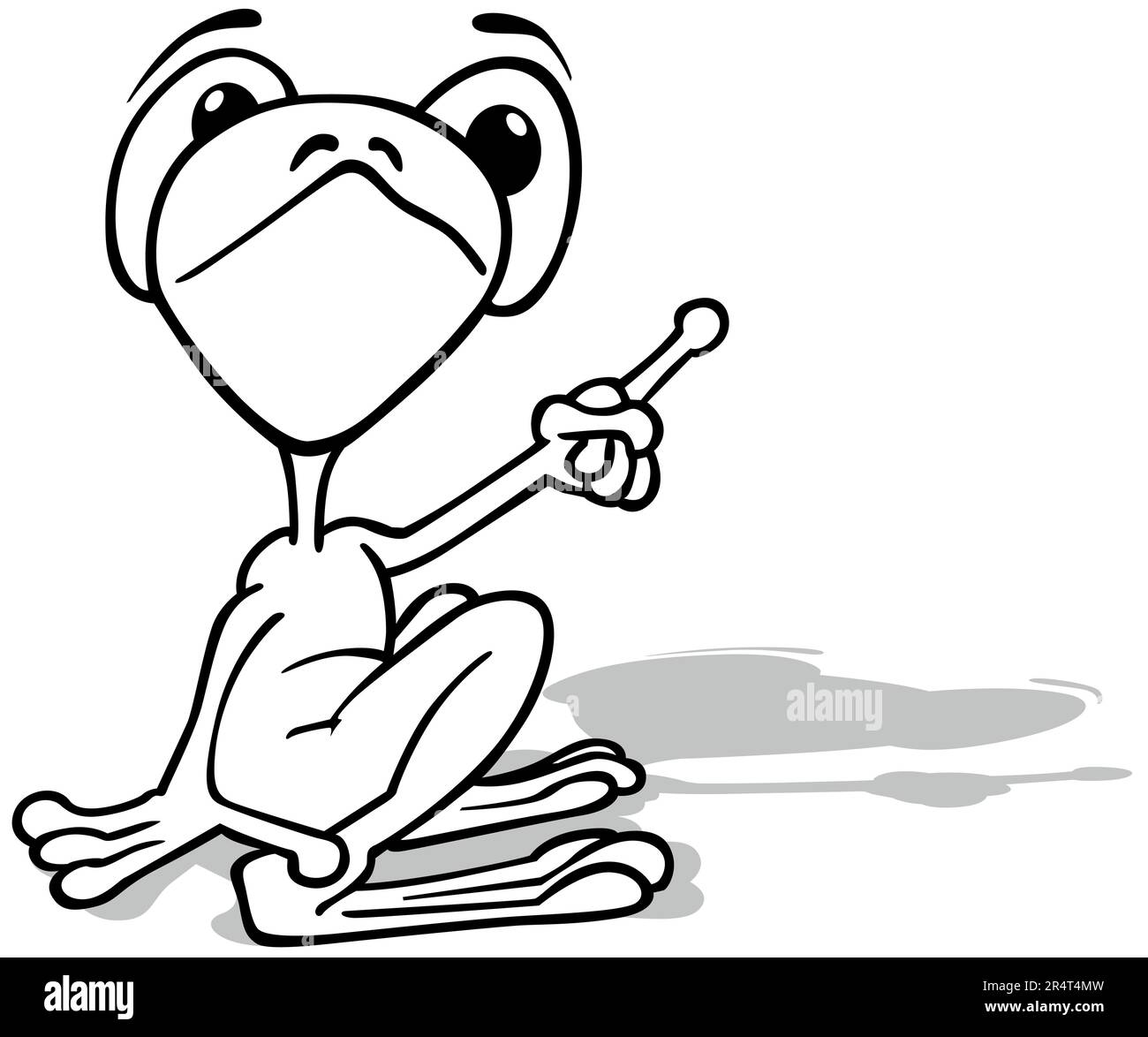 Drawing of a Frog Pointing a Finger Stock Vector Image & Art - Alamy