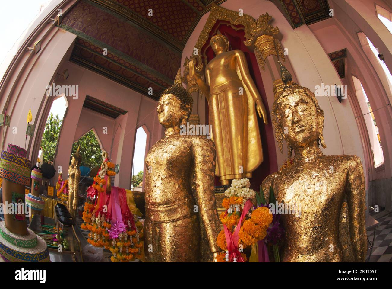 Phra Ruang Rojanarit and several standing Buddha images Gold at Wat ...