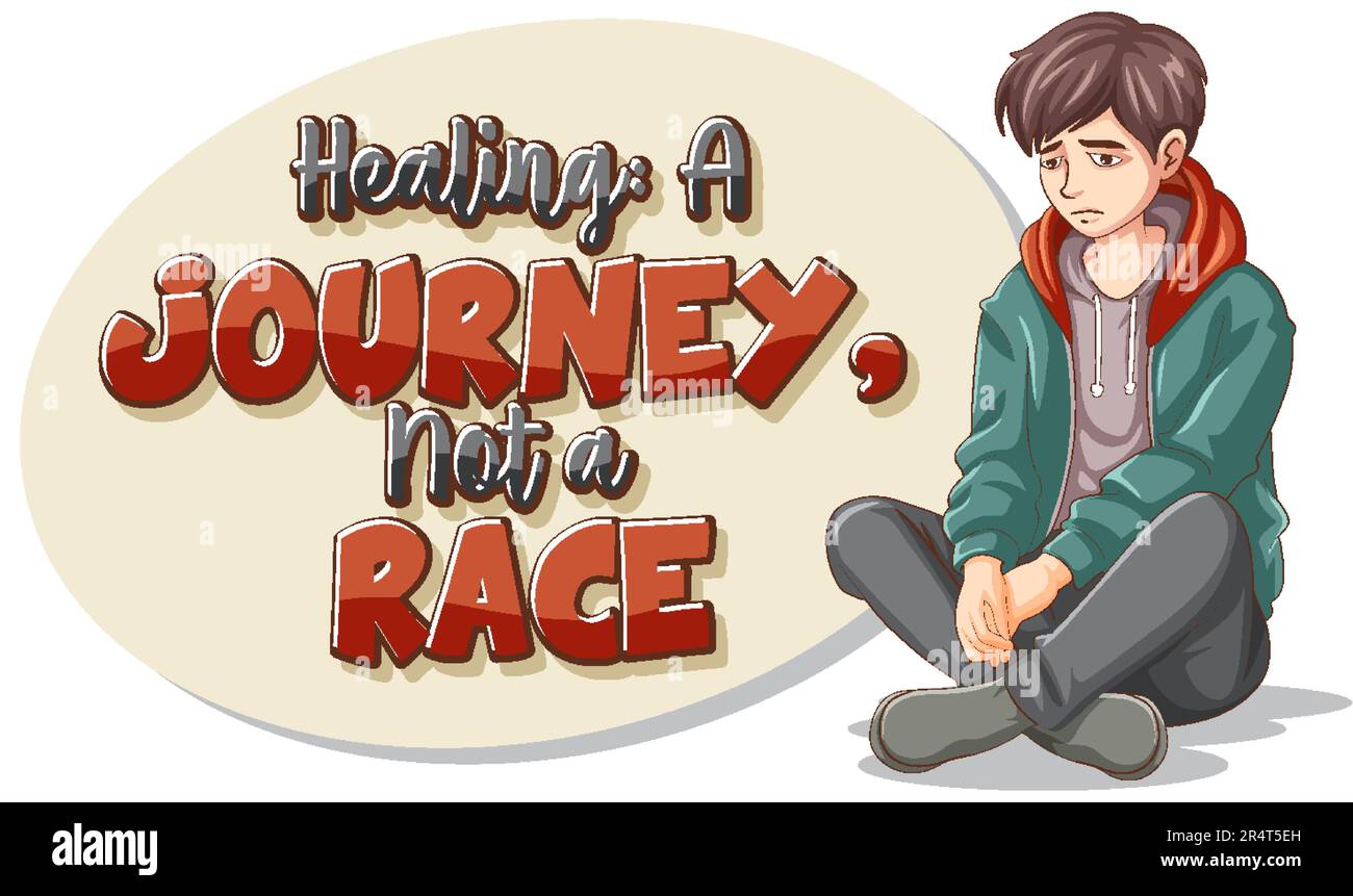 Inspirational Quotes with Teenage Character illustration Stock Vector ...