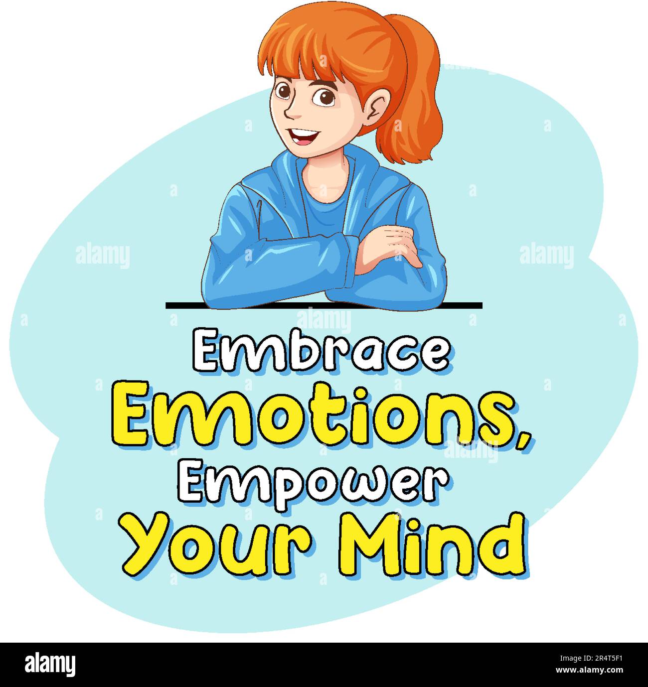 Inspirational Quotes with Teenage Character illustration Stock Vector ...