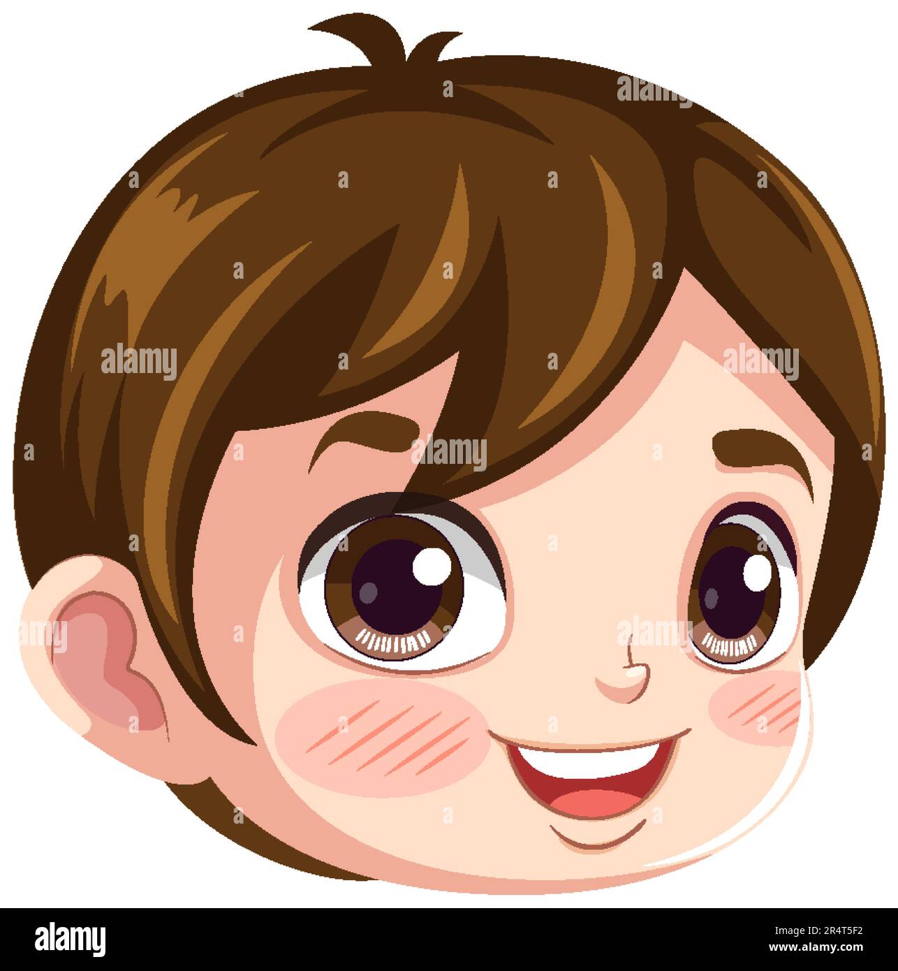 Cute girl head cartoon happy illustration Stock Vector Image & Art - Alamy