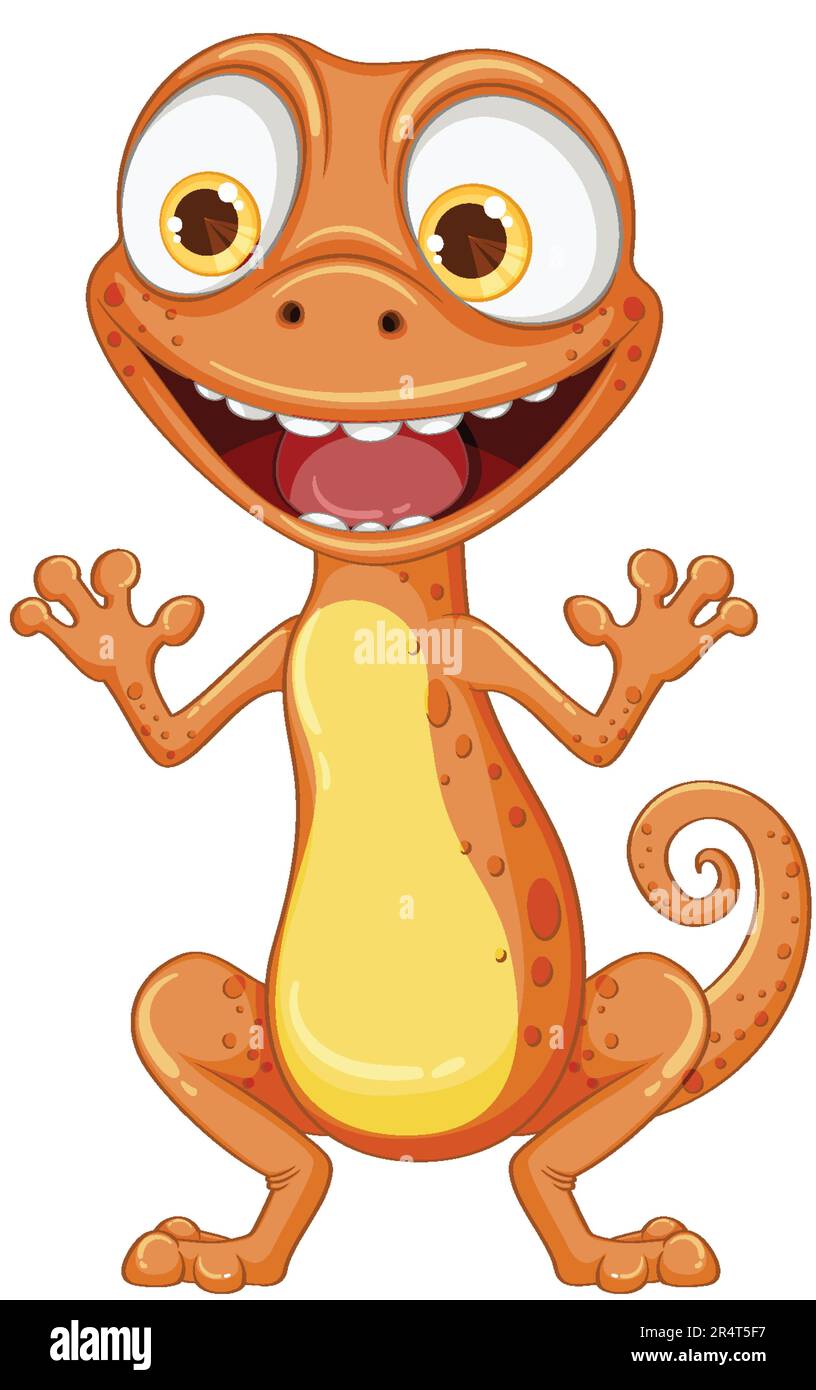 Funny Lizard Cartoon Character illustration Stock Vector Image & Art ...