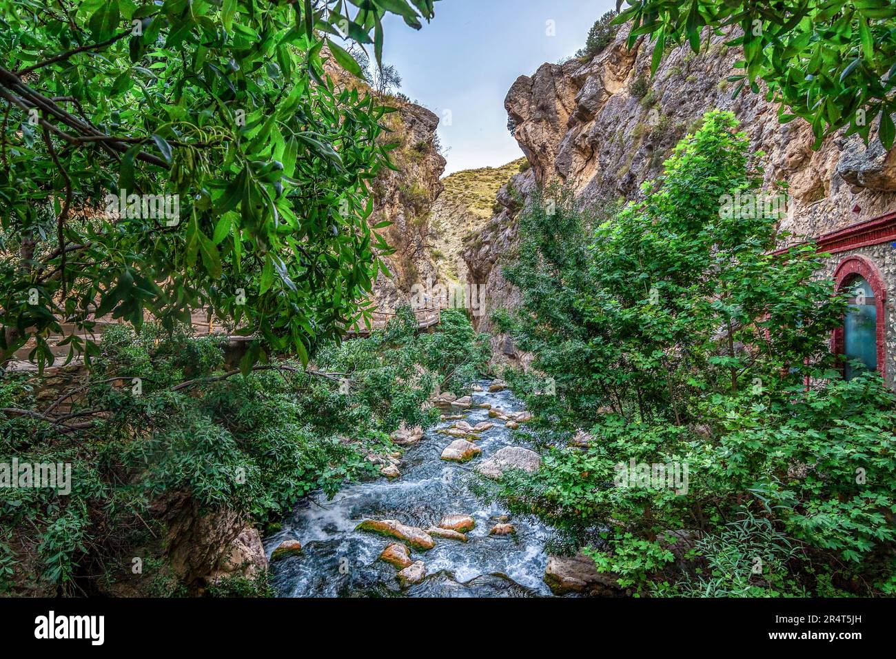 Cerrada of Castril in Castril. Castril river between walkways and ...