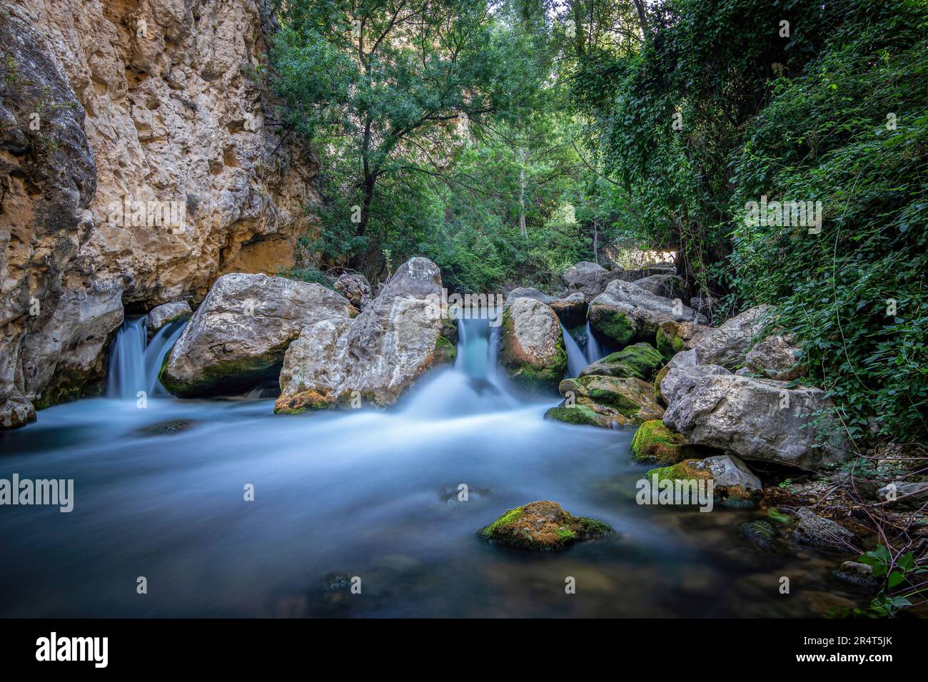 Rio Castril falling through the rocks in the Cerrada del Rio Castril ...