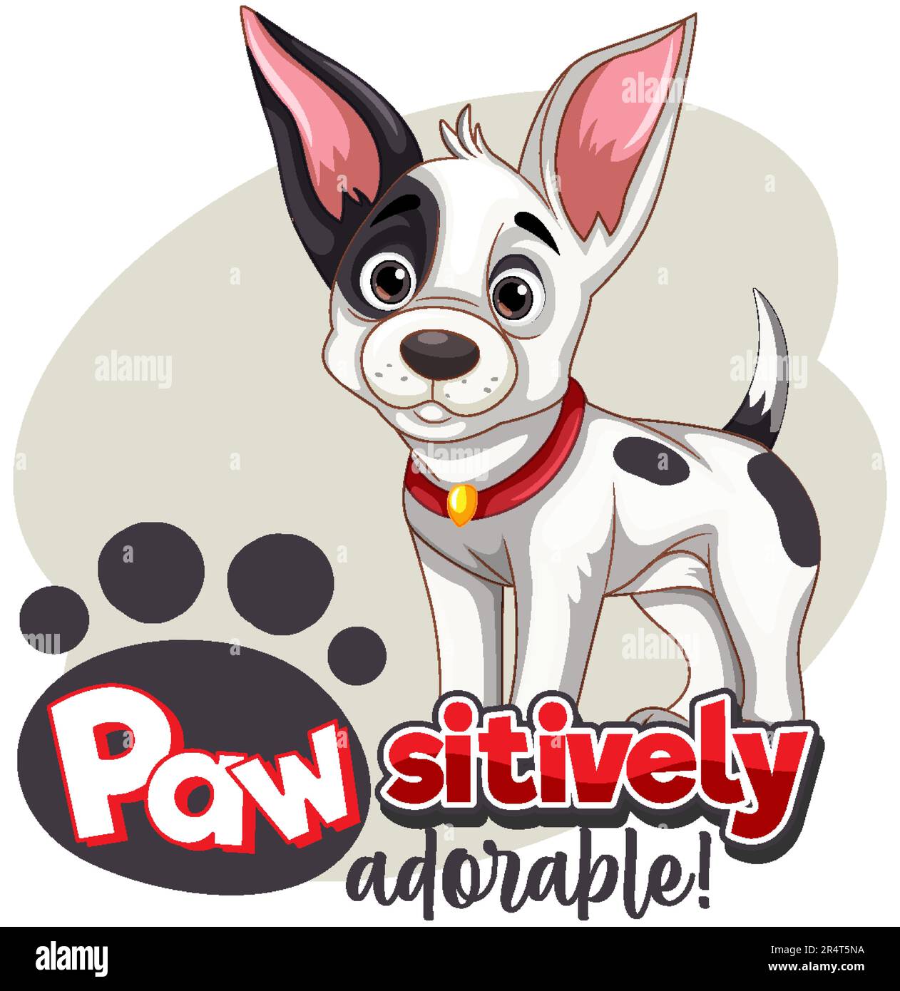 Paw sitively Adorable Cute Puppy Cartoon illustration Stock Vector ...