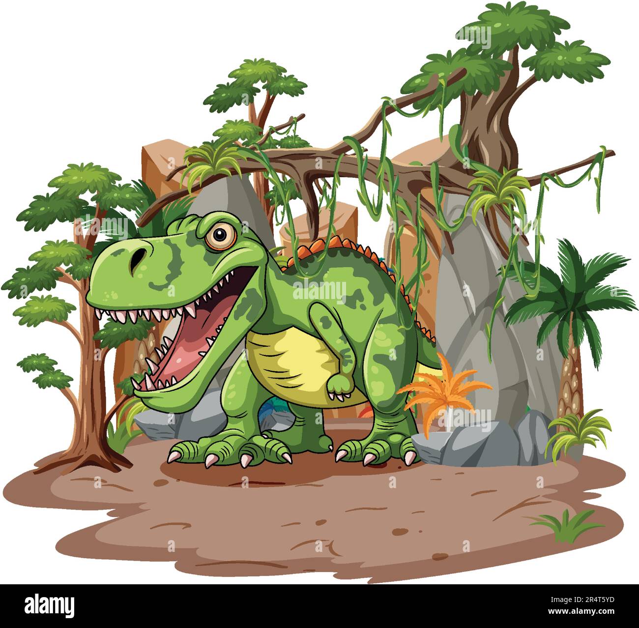 Dinosaur in Cartoon Style illustration Stock Vector Image & Art - Alamy