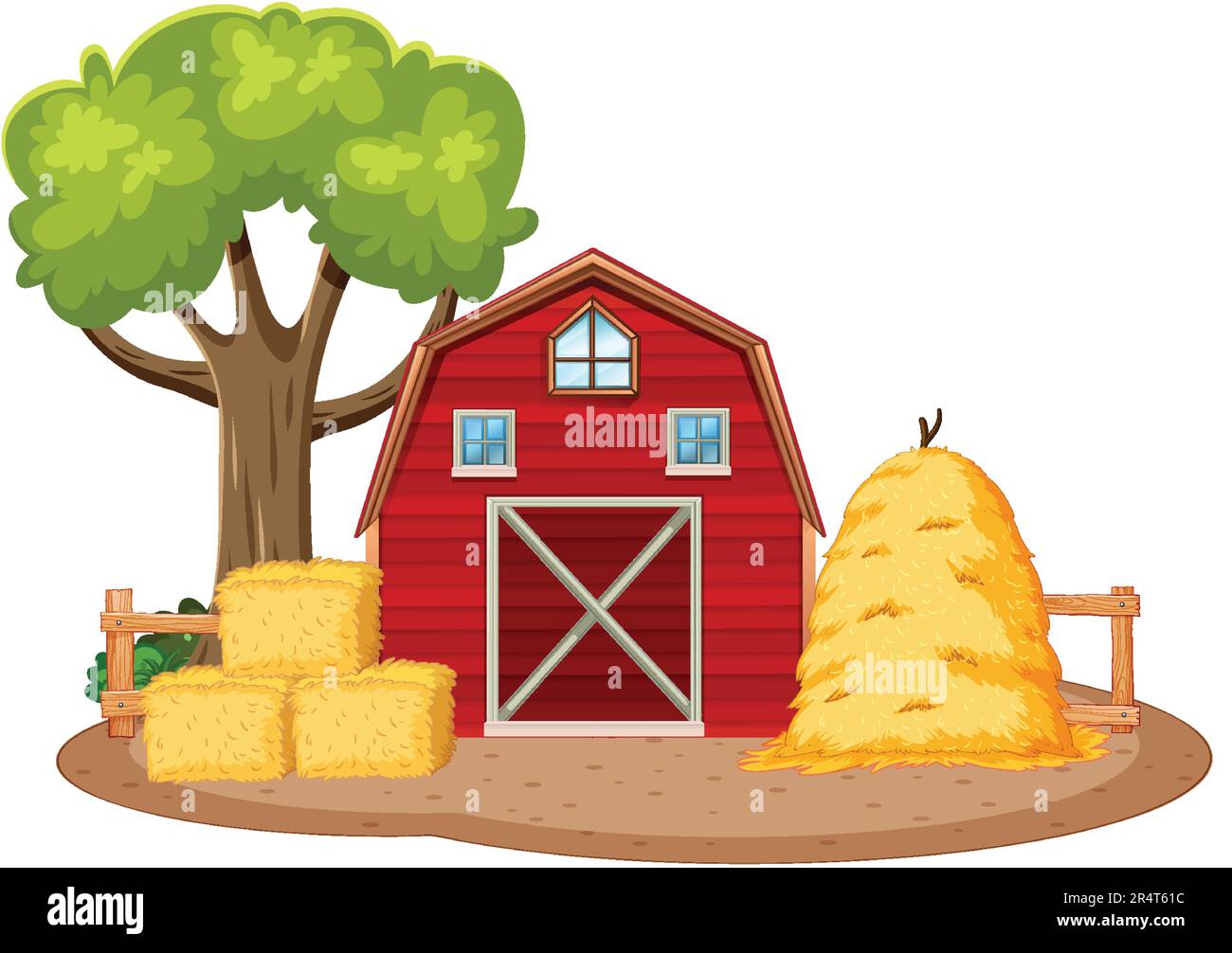 Farm barn with hay bales illustration Stock Vector Image & Art - Alamy
