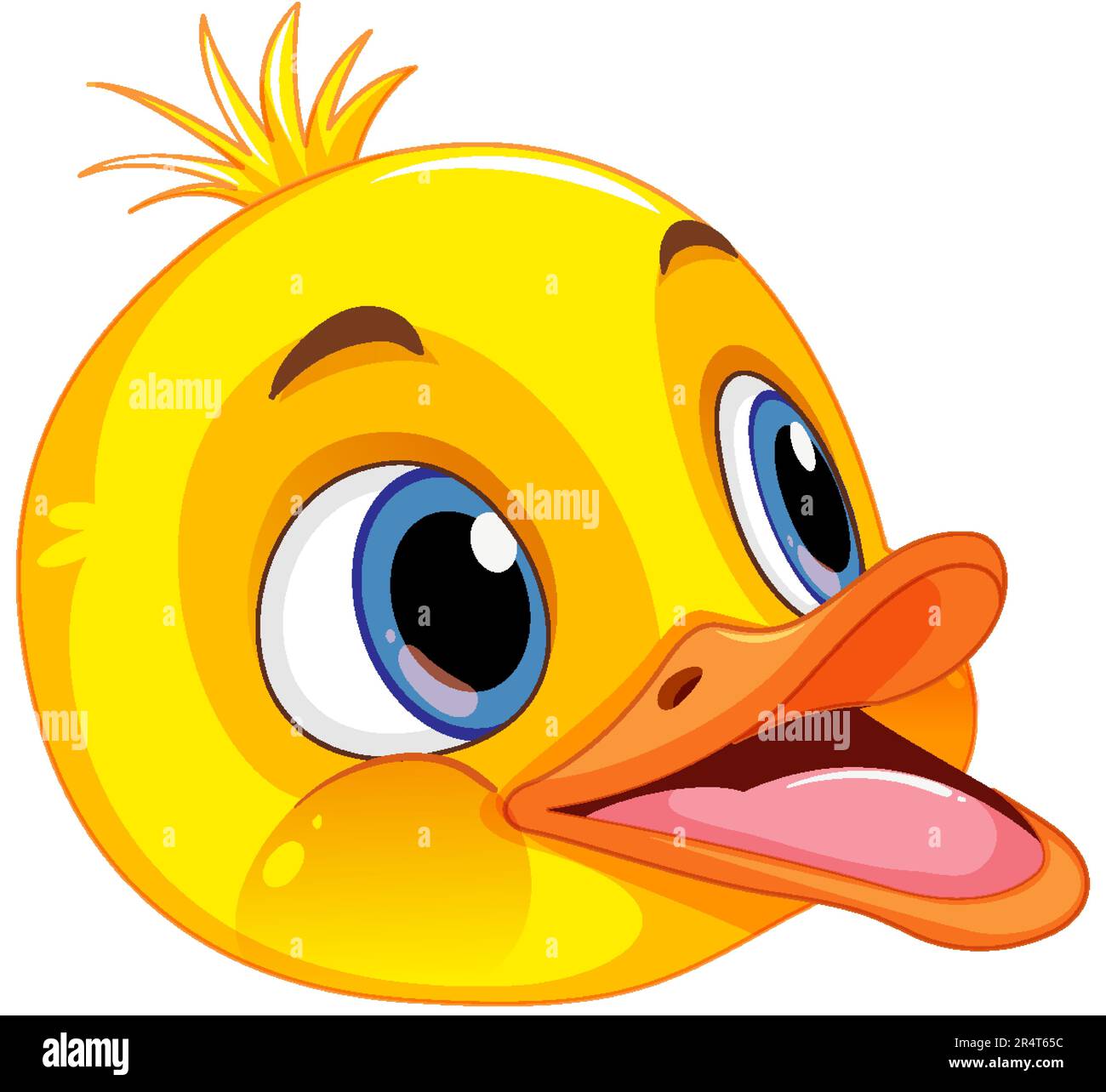 Cute Little Duck Head in Cartoon Style illustration Stock Vector Image ...