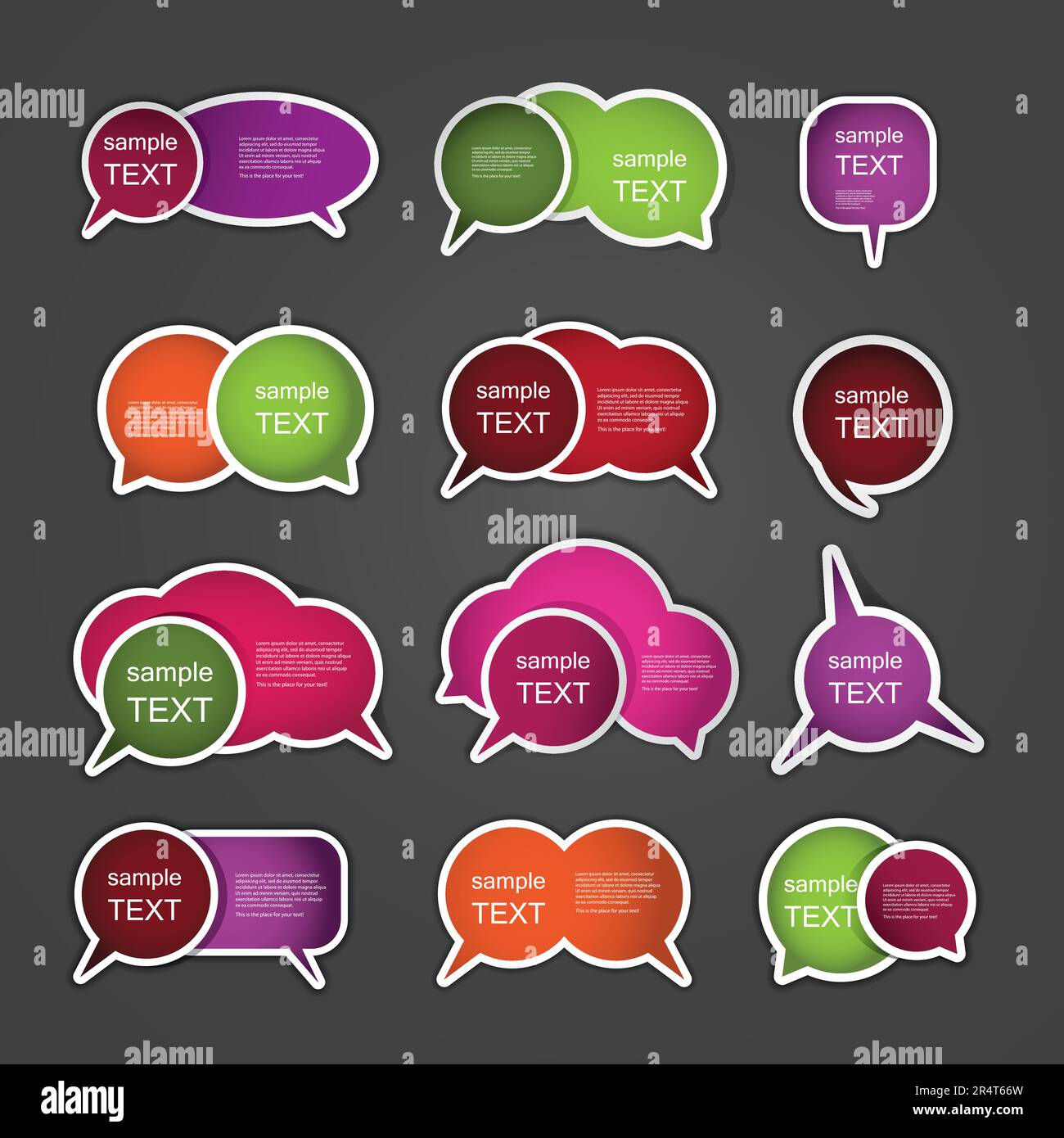 Set of Colorful Labels, Speech Bubbles and Tags Template - Vector ...