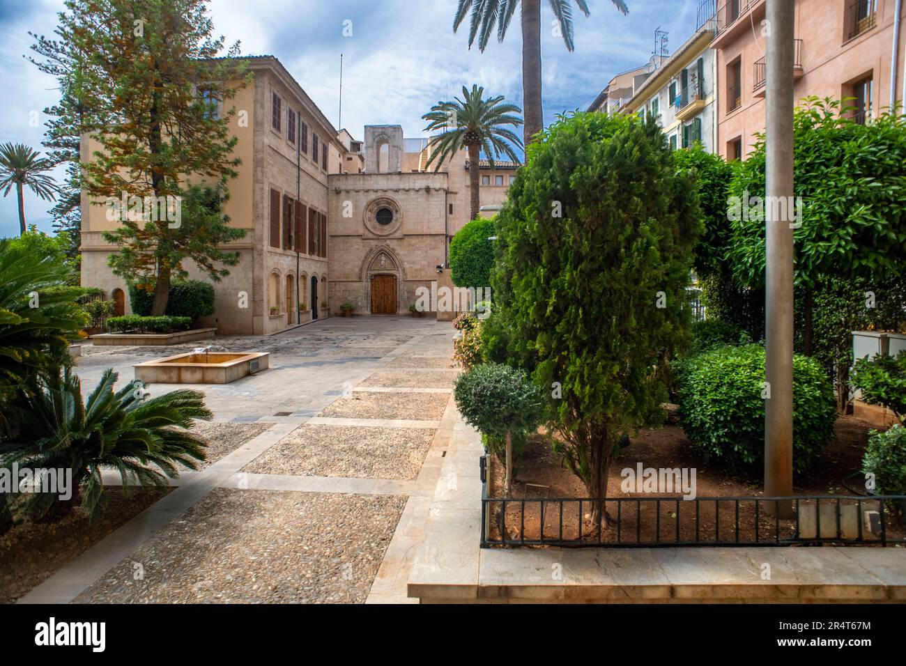 Inside Palma de Mallorca Lonja. Majorca gothic architecture. Main ...