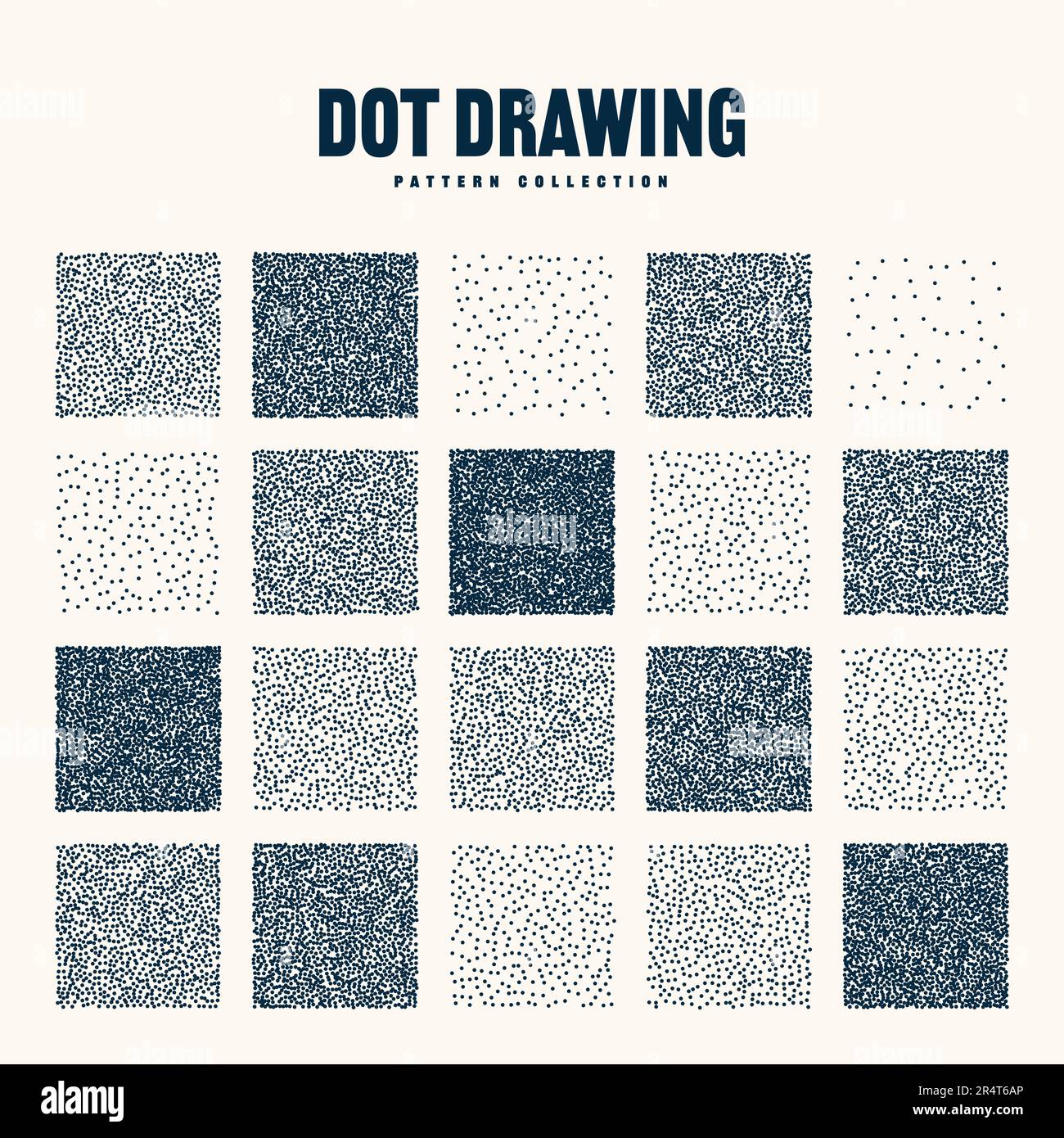Square shaped dotted objects, vintage stipple elements. Stippling ...