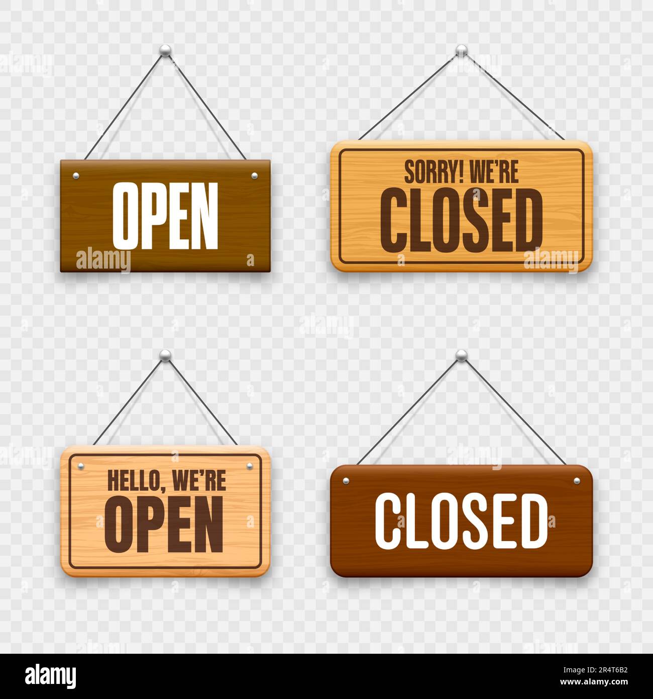 Wooden open or closed hanging signboards. Made of wood door sign for ...