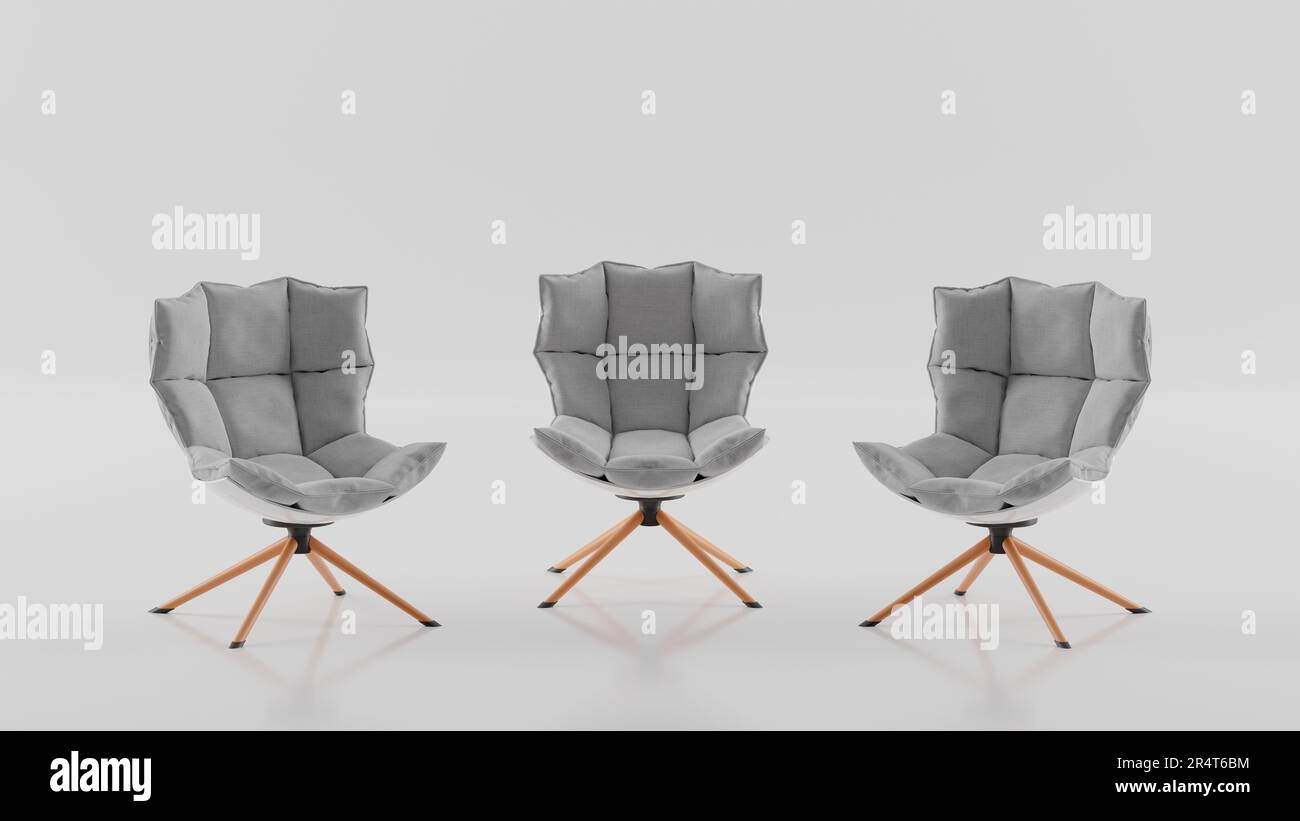 Empty Armchair on a white background, interview, psychotherapy with a ...