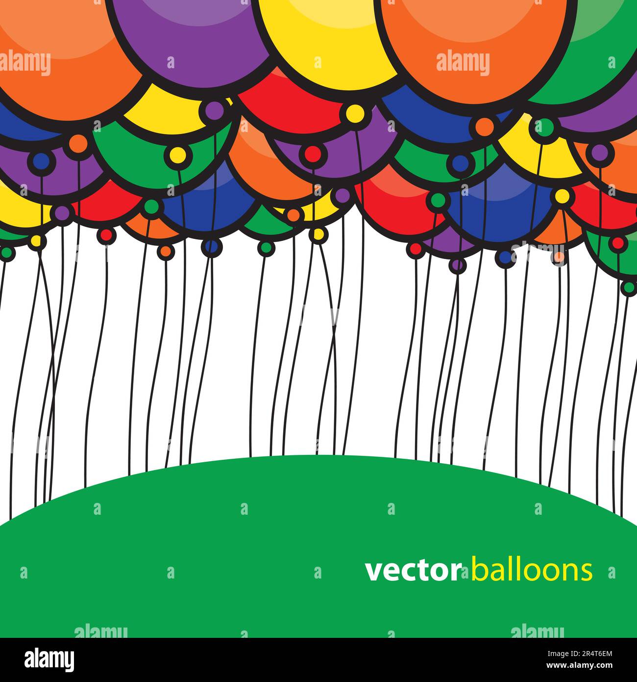 Many colorful balloons flying Stock Vector Images - Alamy