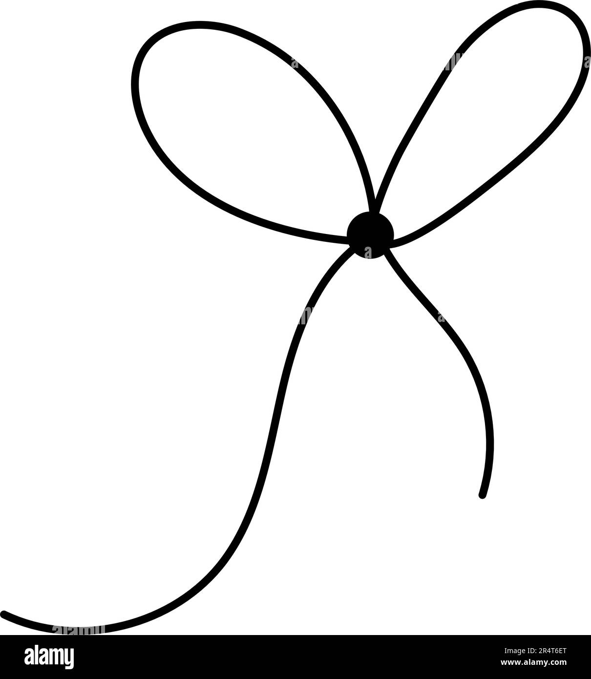 Bow on gift ribbon string vector silhouette icon Stock Vector Image ...