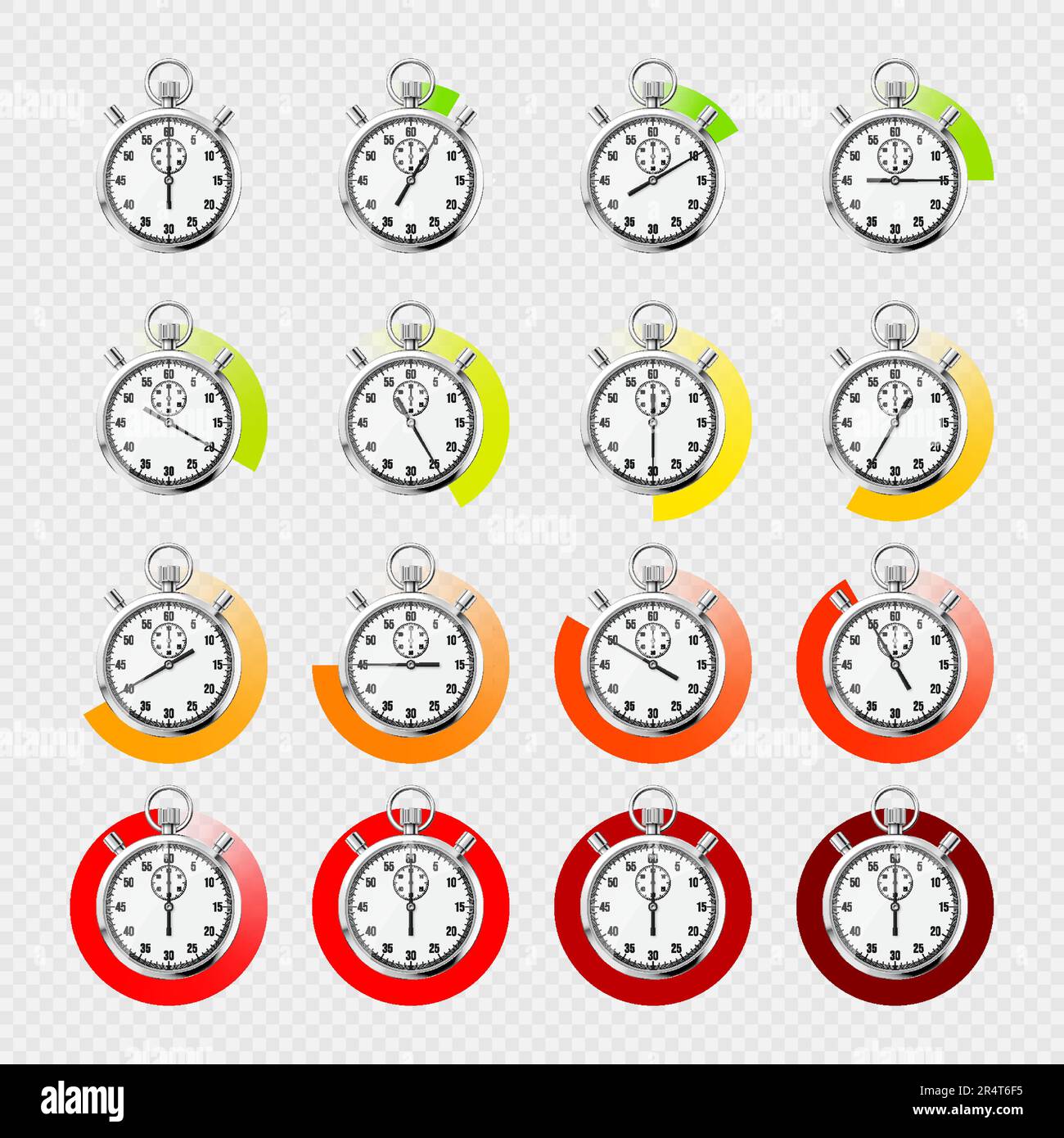 Realistic classic stopwatch. Shiny metal chronometer, time counter with ...