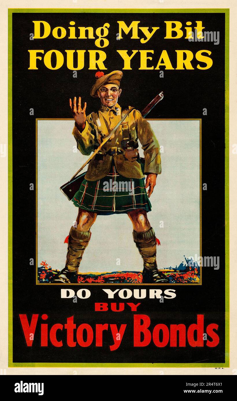 World War I Propaganda (1918). Canadian Victory Bonds Poster "Doing My ...