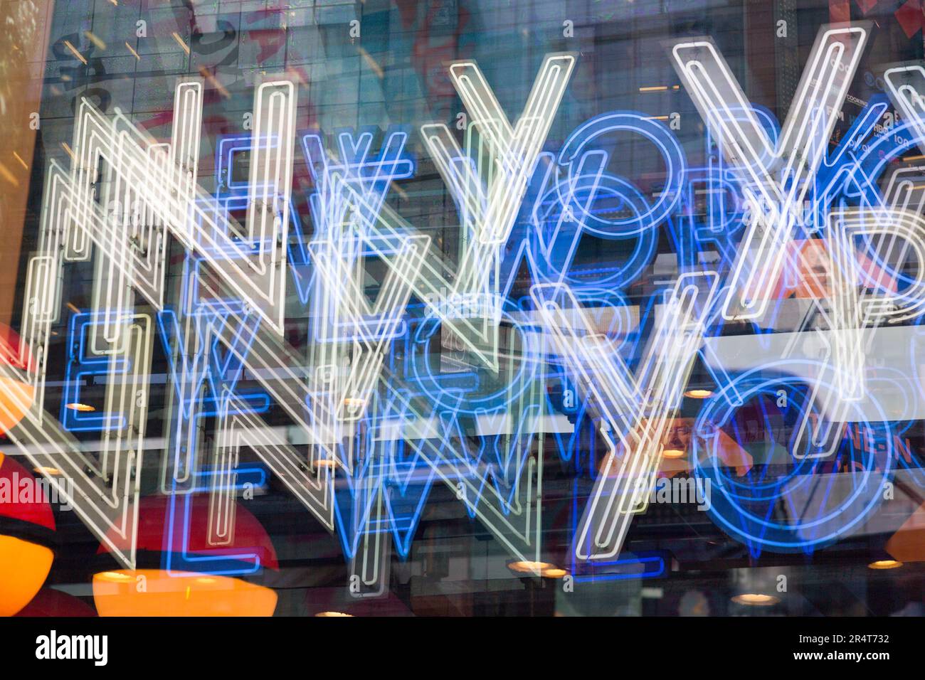 US, New York, ‘New York’ Neon lights in Times square Stock Photo - Alamy