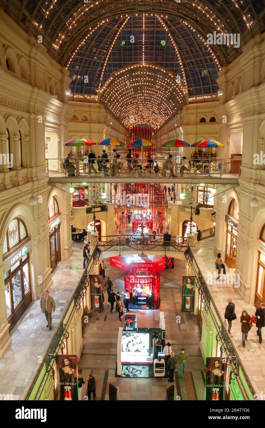 Interiors of the Gum Shopping Mall and department Store in Red Square ...