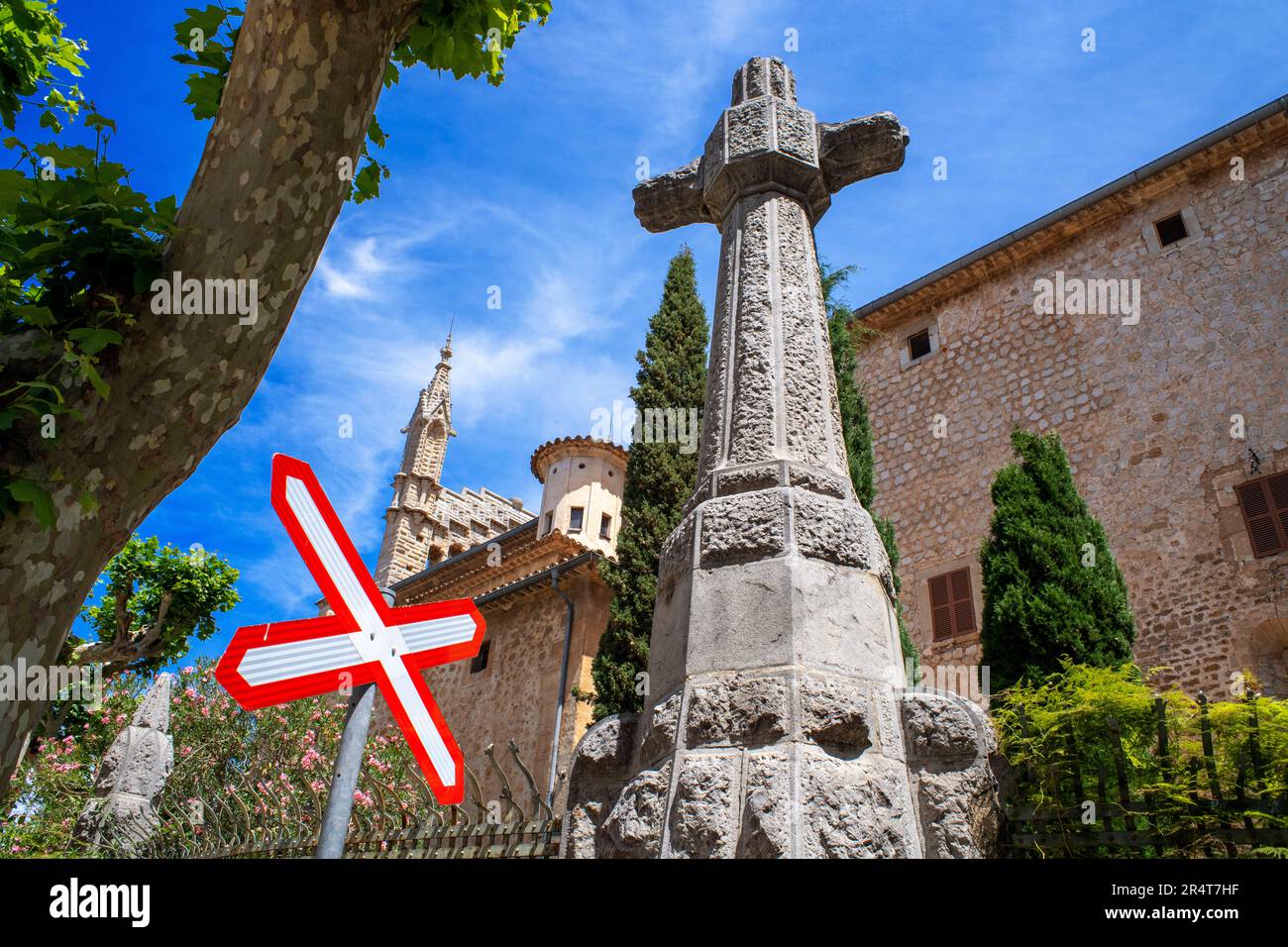 Modernist cross in the Church of St. Bartholomew, Roman Catholic parish ...