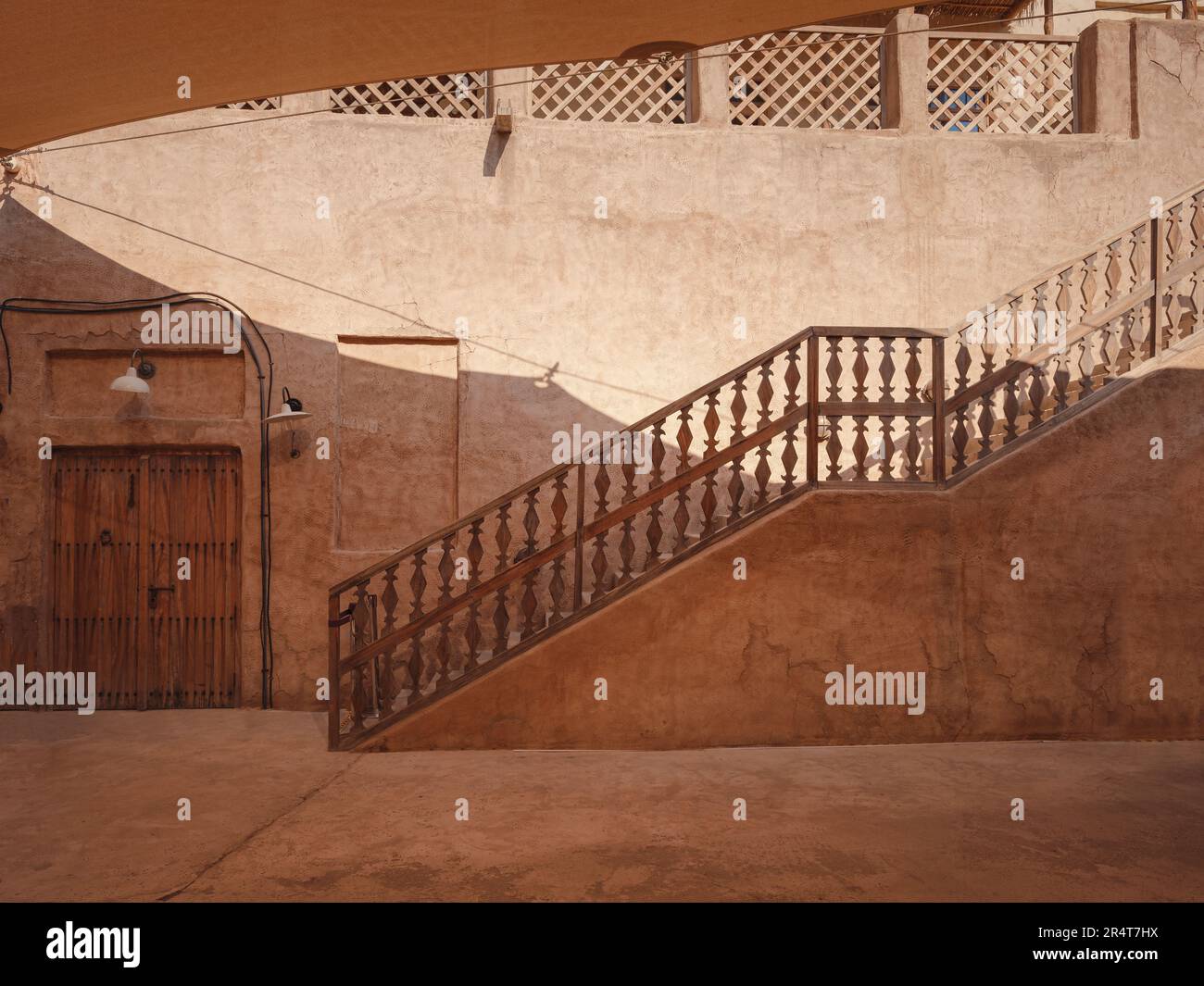 Al seef old historical district with traditional Arabic architecture ...